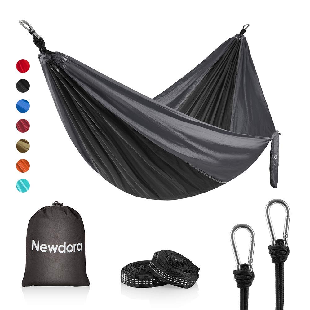 Parachute Double Camping Hammock with Tree Straps - Newdora – Hammock ...